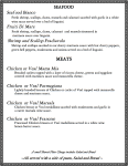 Billy’s Menu | Billy's Restaurant